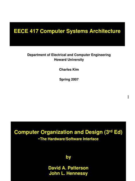 Eece 417 Computer Systems Architecture Department Of Electrical And