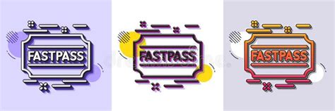 Fastpass Line Icon Amusement Park Ticket Sign Halftone Dotted Pattern