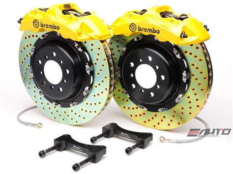 Brembo Front Gt Brake Bbk 6pot Yellow 380x32 2pc Drill Disc Rotor