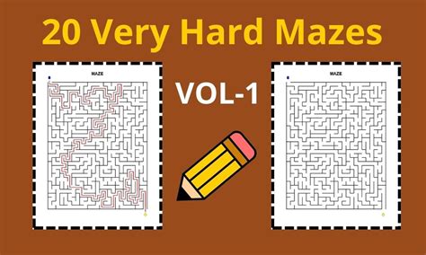 20 Very Hard Mazes Puzzle Book Vol 1 Graphic By Kdp Coloring Pages · Creative Fabrica