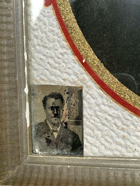 Rare Antique Electrograph Photograph Man Portrait Tintype Hand Colored