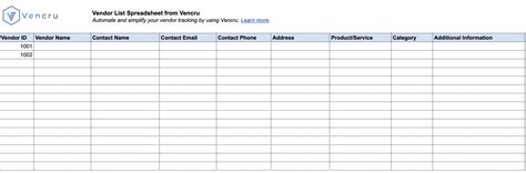 Vendor List Template In Excel Manage Suppliers Easier Vencru