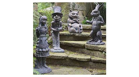 Whimsical Wonderland Garden Sculpture Set Alice And Friends Decor