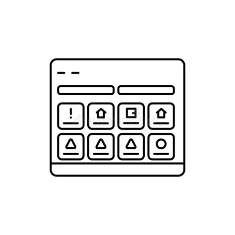 Smart Home System Color Line Icon System Intelligent Control House