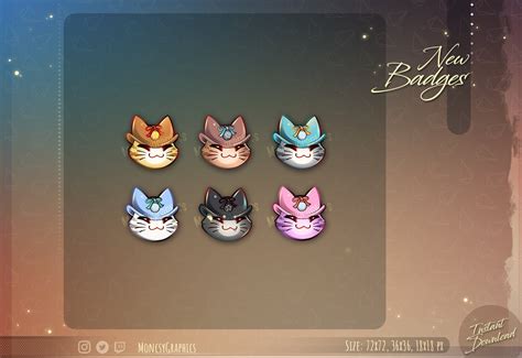 Twitch Cat Badges Cute Sub Badges For Streamers Kawaii Chibi Cat