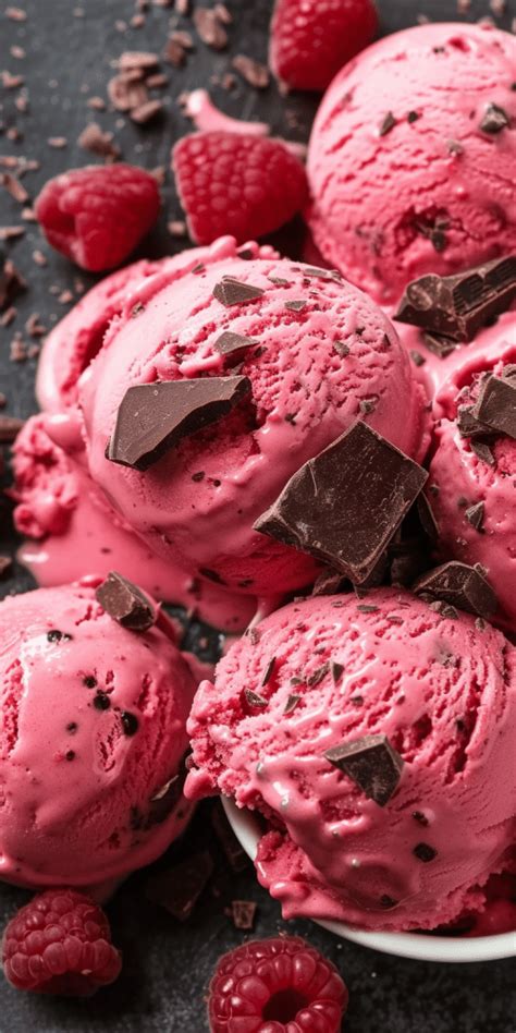 Raspberry Chocolate Chunk Ice Cream 40 Minutes Chasety Recipe