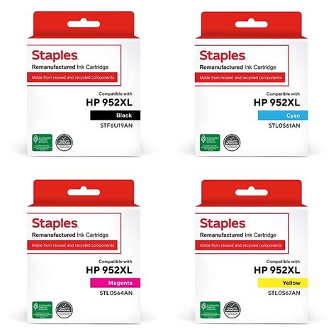 Staples Remanufactured Blackcyanmagentayellow High Yield Ink