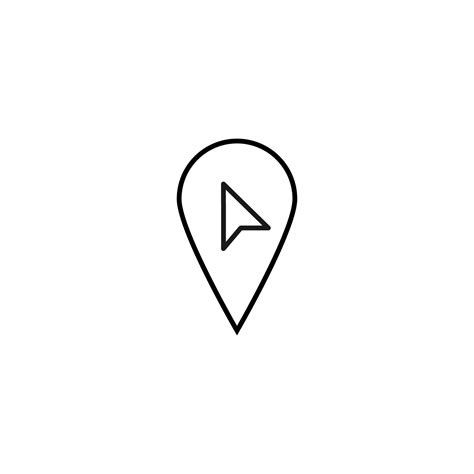 Vector Symbol Drawn With Black Thin Line Simple Monochrome Sign