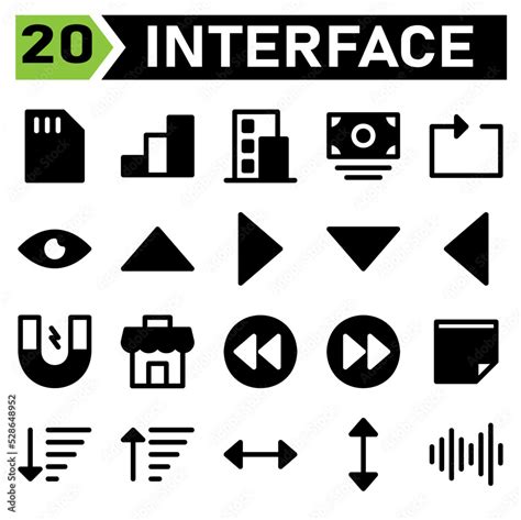 User Interface Icon Set Include Memory Card Chip User Interface Chart Bar Graph Analysts