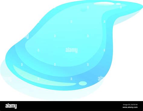 Cartoon Blue Liquid Puddle Flowing On The Ground Blue Liquid Puddle Flowing On The Ground Stock