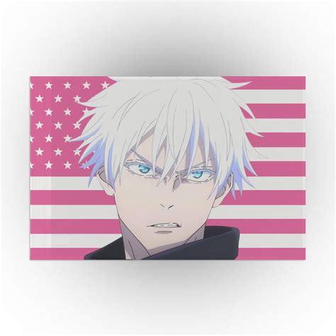 Satoru Gojo Pink Flag Anime Flag Japanese Flag Wall Flag Room Decor