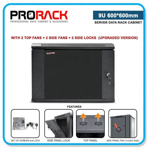 Prorack 9u 600x600mm Server Rack Cabinet For Self Assembly Wall