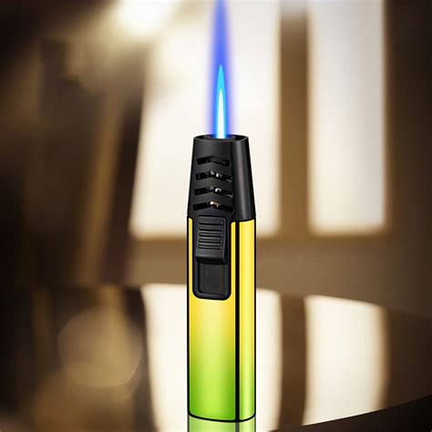Sales Today Clearance Windproof Straight Torch Lighter Blue Flame Butane Torch Refillable Gas
