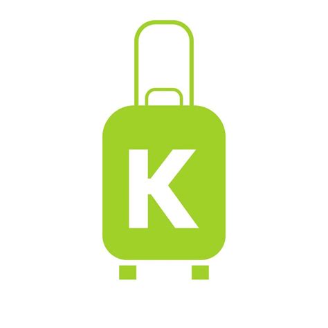 Letter K Travel Logo Travel Bag Holiday Airplane With Bag Tour And