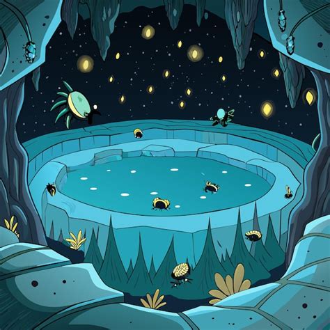 A Cartoon Illustration Of A Pool With A Turtle Swimming In It Premium