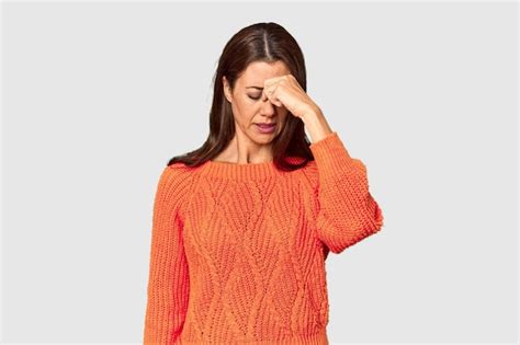 Premium Photo Elegant Middleaged Caucasian Woman In Studio Setting