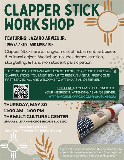 Tongva Clapper Stick Workshop Lapc