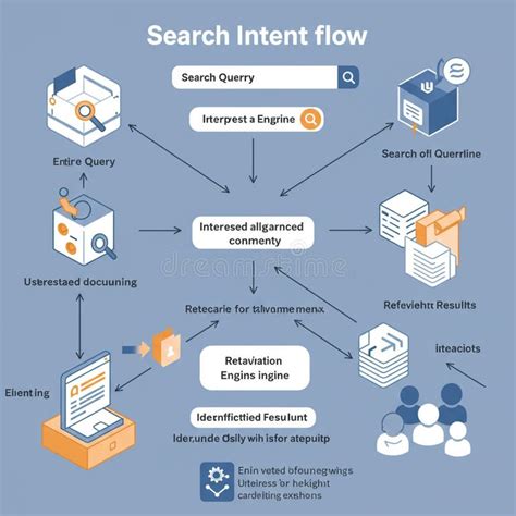 Flowchart Diagram Displaying A Search Intent Process Arrows Connect