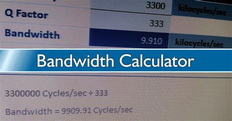 Bandwidth Calculator Design Analysis Tesla Scientific
