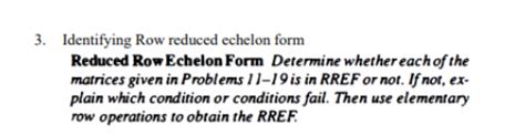 Solved Identifying Row Reduced Echelon Form Reduced Ro Chegg Com