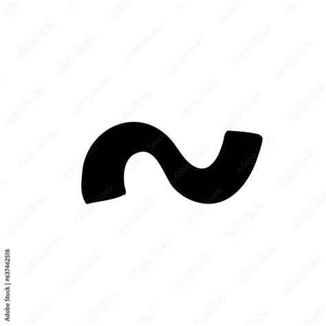 Symbol Tilde Bold Font In Doodle Hand Drawn Style Isolated On White Background For Logo