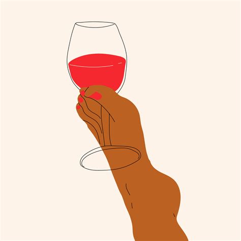 Female Legs Holding A Wine Glass Bright Vector Trend Illustration