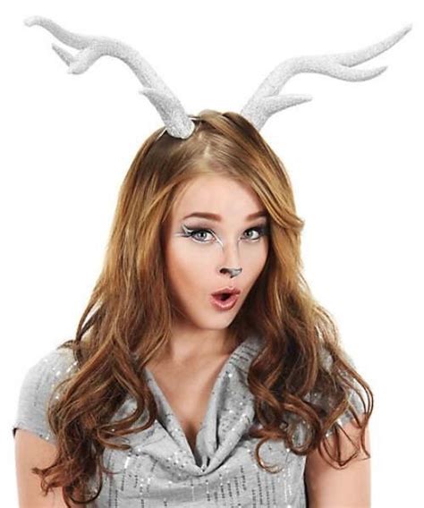 Sztuczne Rogi Renifer Silver