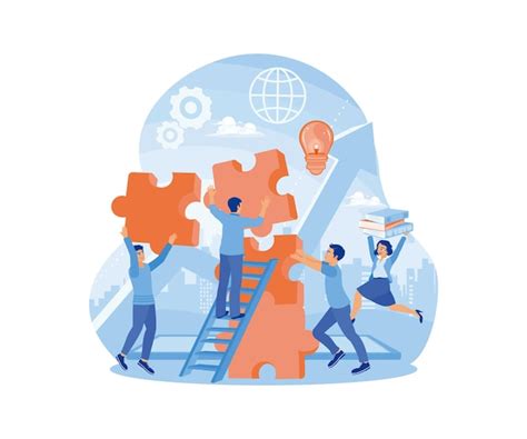 Premium Vector People With Creative Ideas Solving Business Problems Towards Targets Team