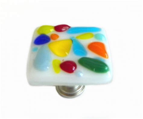 Colorful Art Glass Cabinet Knobs Hardware By Uneek Glass Etsy