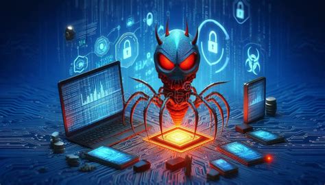 Cybersecurity Threats And Digital Malware Concept Stock Illustration