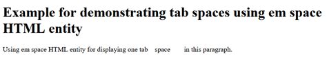 Tab Space In Html Tpoint Tech