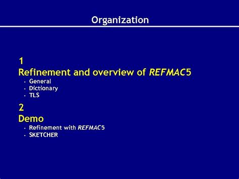 Refmac 5 Roberto A Steiner Ifom Istituto Firc