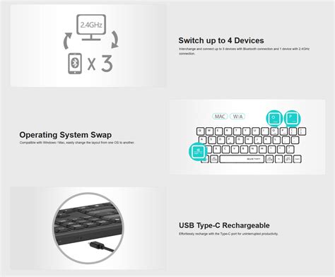 A4tech Fbx55c 125hz Dual Mode Bluetooth And 24g Wireless Keyboard With 6