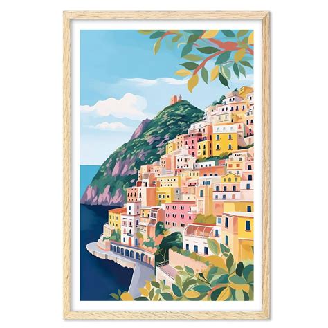 Eastern Print Positano Amalfi Coast Art Print Italy Art Print Travel