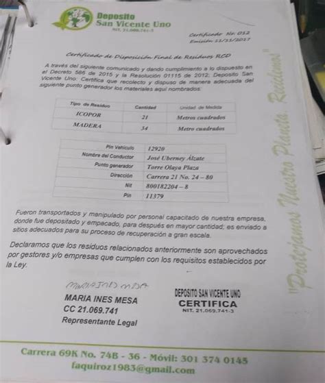 Certificaciones Ambientales Página Web De Depositosanvicenteuno