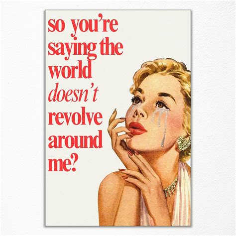 Retro Woman Funny Quote Wall Art Vintage 60s 70s Eclectic