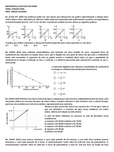 Enem Funçaõ Afim Pdf