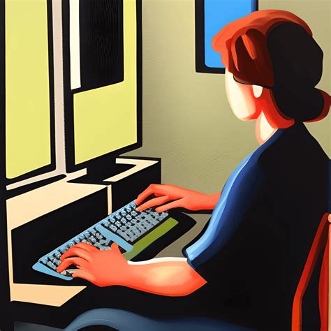 Person Typing Story Into Computer Keyboard · Creative Fabrica