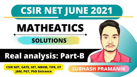 csir net june 2021 real analysis part b gate set nbhm tifr iit