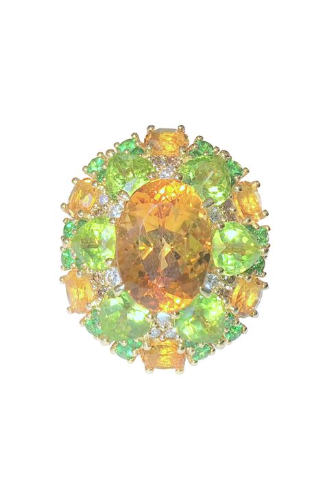 Green Garnet Citrine Dome Ring Stefere Marissa Collections