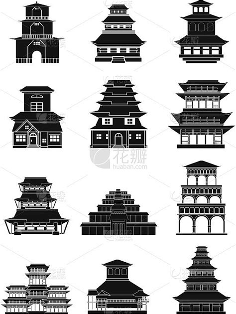 中国古代建筑标志素材 花瓣网