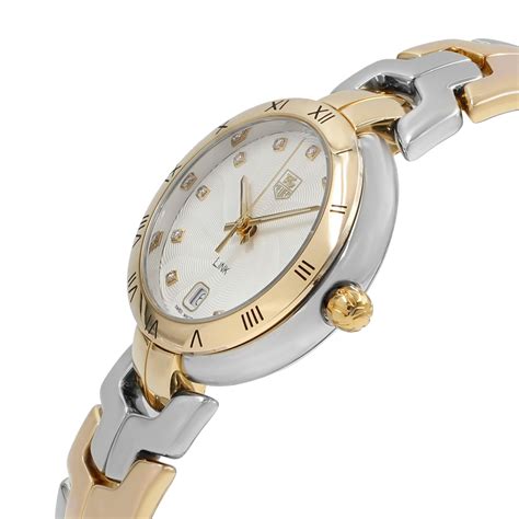 Tag Heuer Link Steel 18k Gold Diamond Silver Dial Quartz Watch Wat1350