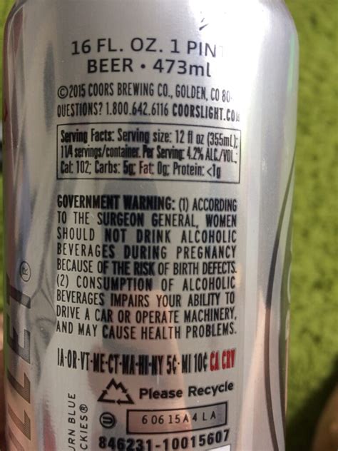 Coors Light Nutritional Information