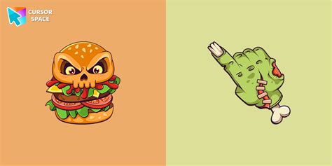 Cursor Custom Cursor Burger Skull And Zombie Hand For Chrome For Chrome Cursor Space