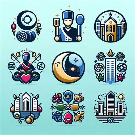 Business Logos Incorporating Cultural Motifs The Logos Of Local Stock Illustration