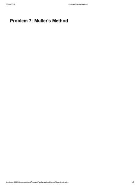 Problem 7 Mullers Method Pdf Applied Mathematics Software Engineering