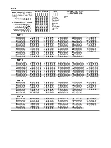 Act Bubble Sheet Pdf