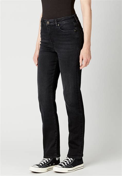 High Rise Straight Jayden Womens Jeans In Faded Black Buffalo Jeans