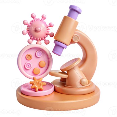 Microscope Examining A Virus And Cells 52567459 Png