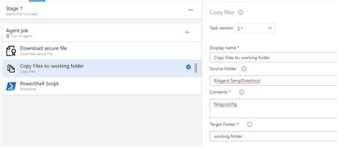 c how to deploy a config file with azure devops continuous